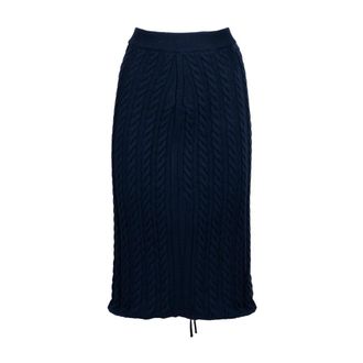 Kenzo Midi-Rock mit Schn&uuml;rung - - Skirts - Damen - Blau - S