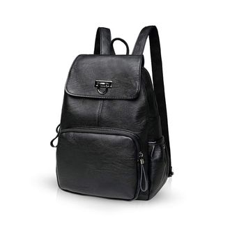 Nicole & Doris Damen-Rucksack aus Kunstleder für den Alltag, Schwarz, Schwarz, L, Lässiger Rucksack