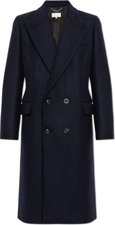 Maison Margiela Manteau crois&eacute; en laine - Homme - Manteaux - Bleu - Taille: M