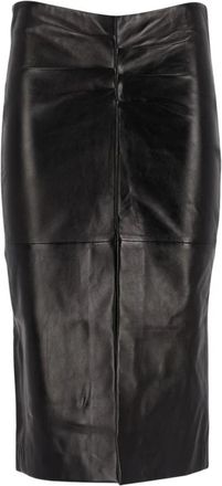 Isabel Marant Tuline Leder Midirock - - Skirts - Damen - Schwarzk - XS