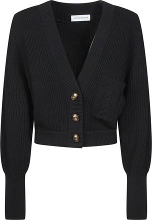 Victoria Beckham Femme, Pulls, Noir, Taille: 40 FR Cardigan Court