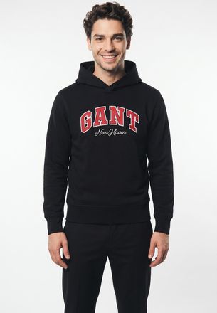 GANT Hoodie GANT GRAPHIC, Herren, Gr. XXL, schwarz, Sweatware, Obermaterial: 80% Baumwolle, 20% Polyester, normal, B&uuml;ndchen, Sweatshirts Hoodie