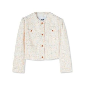 Msgm Msgm, Femme, Vestes, Beige, Taille: 38 FR Tweed Jacket
