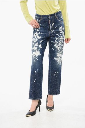 Dsquared2 Rhinestoned Acid Wash BOSTON Jeans 19cm size 42