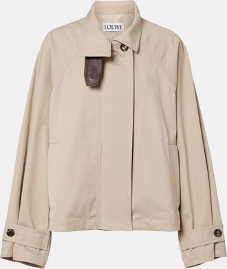 Loewe Jacke aus Baumwolle und Seide mit Leder