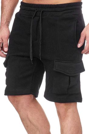 Tazzio Herren Cargo Shorts Sweatshort Jogginghose Fitnesshose Traininghose Sweatpants Sporthose Freizeithose (XXL, Schwarz (18605))