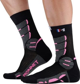 Monnet Trek Expert - Chaussettes randonn&eacute;e (FR/ES, Num&eacute;rique, 37, 38, Taille normale, Taille normale, Rose)