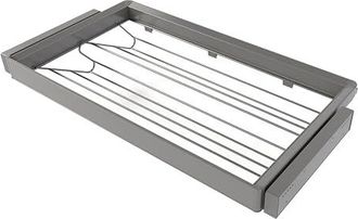 Emuca Kit tiroir &agrave; chaussures et rack ajustable Quartz pour armoires, glissi&egrave;res extension totale et &agrave; fermeture douce, Module 90cm, Finition Titane