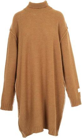 Maison Margiela Robe en maille avec laine - Femme - Robes - Brun - Taille: 38 FR