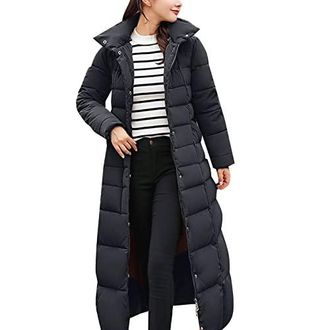 Generic Vestes pour femmes 2026 Couleur unie Longue &agrave; capuche &agrave; lacets Manteau &agrave; manches poches, Noir, 3XL