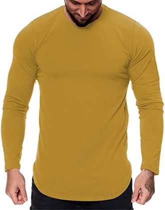 Generic T-shirt dentraînement de bodybuilding pour homme, coupe ajustée, manches longues, séchage rapide, évacuation de lhumidité, gym, course à pied, vêtemen