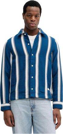 Marc O'Polo Homme, Chemises, Bleu, Taille: L Surchemise &agrave; rayures verticales
