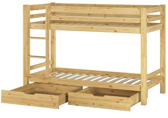 Erst-Holz Kinderetagenbett Stockbett 90x200 Kinderzimmer Kiefer + Rollrost + Bettkasten 60.09-09S2