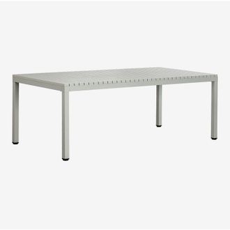 Sklum Sklum - Table de jardin rectangulaire 210x100 cm - Aluminium l&eacute;ger et r&eacute;sistant - Jusqu&agrave; 8 places - Patins r&eacute;glables pour stabilit&eacute;