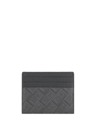 Ferragamo Mens Leather Cardholder Grey Patterned Medium Calf Bos Taurus Wallet