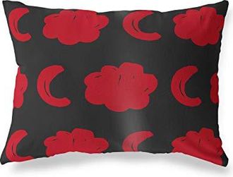 Bonamaison Le Jardin du Lin Kissenbezug Zierkissenbezug Rot-Schwarz Kissenbezug, Für Bett, Auto, Sofa, Haus, Wohnzimmer, Schlafzimmer, Dekoration, 45x60 Cm - Ent