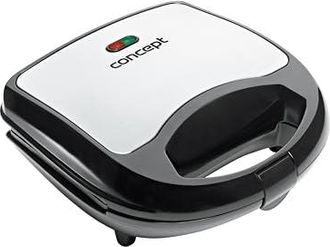 Concept Hausgeräte sv3031 Sandwich-Toaster mit viereckigen Platten, 700 W, edelstahl / schwarz