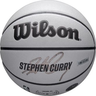 Wilson NBA Player Icon UV Basketball, Stephen Curry Design, Mit UV-Schutz und Pure Feel Textur, True Grip Beschichtung und zuverlässiger Bounce, Farbe: Grau,