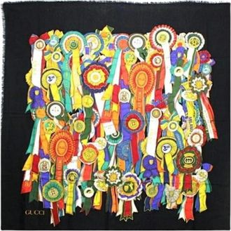 Gucci unisex, Pre-owned, Noir, Taille: ONE Size &Eacute;charpe en laine Pre-owned