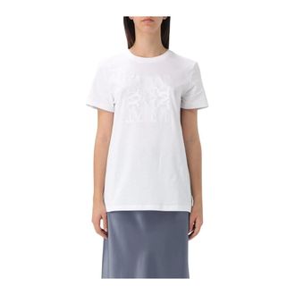 Max Mara Femme, Tops, Blanc, Taille: 36 FR T-shirt Blanc avec Logo