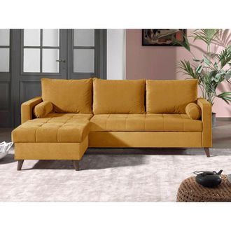 Best Mobilier Bestmobilier - Polar - canapé dangle réversible convertible - en velours au design scandinave - 4 places