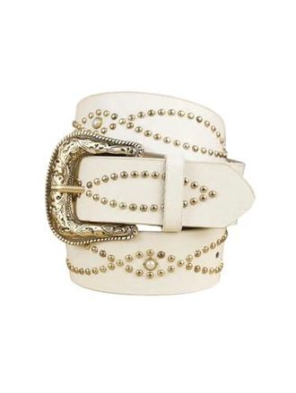 Generic Ceinture bohème en cuir synthétique avec strass pour femme, beige, 130 cm