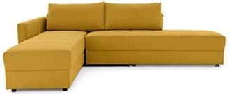 Looks by Wolfgang Joop LOOKS by Wolfgang Joop Looks III Designer Sofa mit Boxspringfederung, Ecksofa mit Bettfunktion, gelb, 287x229x77 cm