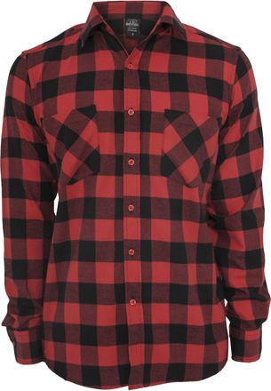 Urban Classics TB297 Checked Regular Fit Herren Freizeit Hemd,Mehrfarbig (Blk/Red), S