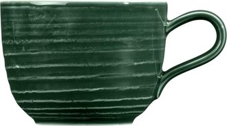 SELTMANN WEIDEN Terra Kaffeetasse, 260 ml, Kaffeeobertasse mit spiralförmigem Relief, Spülmaschinen- und mikrowellenfest, Porzellan, Moosgrün