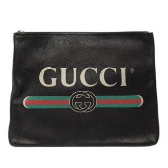 Gucci Sac bandouli&egrave;re en cuir imprim&eacute; Pre-owned - Femme - Pre-owned - Noir - Taille: ONE Size