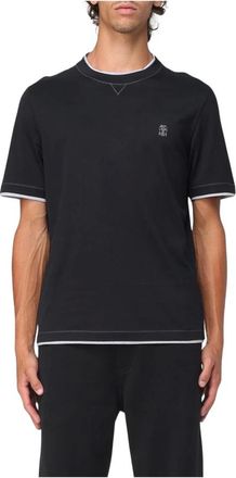 Brunello Cucinelli Homme, Tops, Bleu, Taille: XL T-Chemises