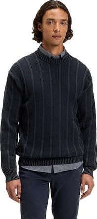 BOSS Hommes Kaktus Pull c&ocirc;tel&eacute; en Coton Grain de Riz