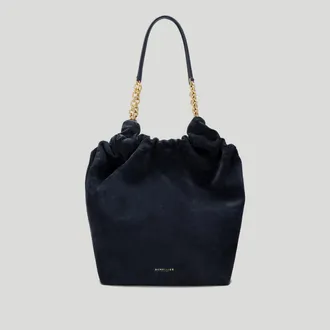 DeMellier The Miami Daim Bleu Minuit & Cuir Lisse Bleu Minuit DeMellier