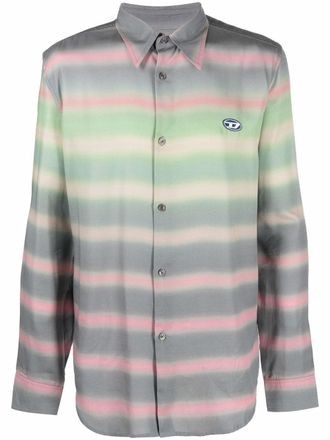 Diesel chemise boutonn&eacute;e &agrave; rayures - Vert