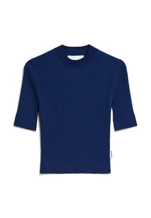 Armedangels Damen Strickshirt Slim Fit aus Bio-Baumwoll Mix SILJIAA Fitted Faded Indigo