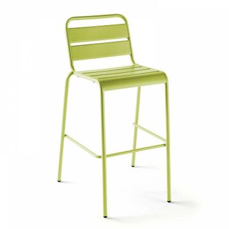 Oviala Oviala - Chaise haute de jardin en m&eacute;tal vert - Palavas