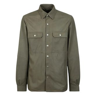 Rick Owens Homme, Chemises, Vert, Taille: M Temple Outershirt