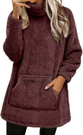 Generic Hauts dhiver pour femmes, sweatshirts britanniques pour femmes, couleur unie, haut surdimensionn&eacute;, col rond, manches longues, automne hiver, d&eacute;contrac