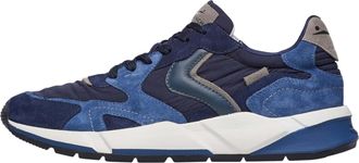 Voile Blanche Sneakers aus Veloursleder und Gewebe, Marineblau 43