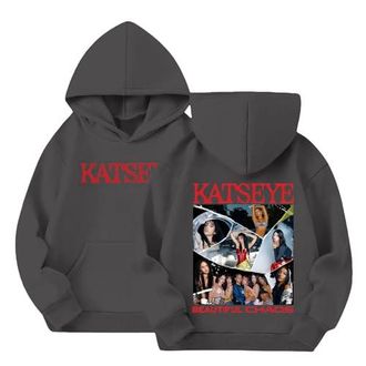 Generic Sweat &agrave; capuche pour femme Kpop Fan Support Merch Pull &agrave; capuche style cor&eacute;en T-shirt &agrave; manches longues Harajuku Y2K Streetwear Tenue, gris fonc&eacute;, XXL