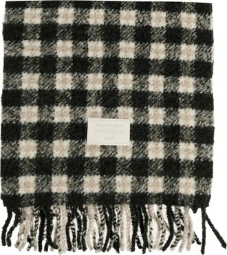 Acne Studios unisex, Accessoires, Vert, Taille: ONE Size Checked Logo Scarf