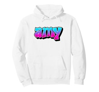 BDAZ Amy Graffiti Personalisierter Name Blau Rosa Frauen M&auml;dchen Pullover Hoodie