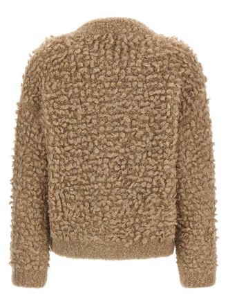 PESERICO Lurex Boucl&eacute; Bomber Jacket - Camel