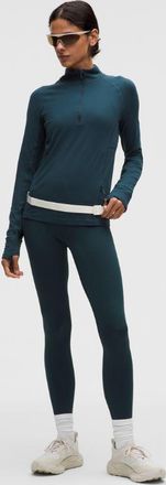 lululemon Thermo-Laufleggings mit hohem Bund f&uuml;r Frauen - 71 cm - Gr&ouml;&szlig;e 10 in Indochine Blue