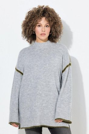 Ulla Popken Strickpullover Pullover Ziern&auml;hte Stehkragen Langarm