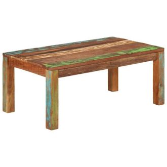 vidaXL Vidaxl - Table basse fixe 110x55x40 cm en bois de r&eacute;cup&eacute;ration massif - Dessus robuste pour repas et d&eacute;corations - Design simple et moderne