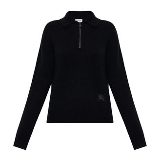 Burberry Kaschmir-Polopullover mit langen &Auml;rmeln - - Knitwear - Damen - Schwarzk - S