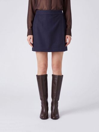Semicouture Mini-jupe portefeuille taille haute en laine