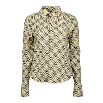 Burberry Femme, Blouses et Chemises, Beige, Taille: 34 FR Chemise Vintage &agrave; Carreaux pour Femme