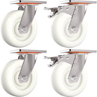 Generic Lenkrollen, Rollen F&uuml;r M&ouml;bel 4er Set Schwerlastrollen, 360&deg; Drehbar Leise rutschfeste, (2 Mit Bremsen Und 2 Ohne) F&uuml;r Bordwagen Und M&ouml;bel(200mm(8))